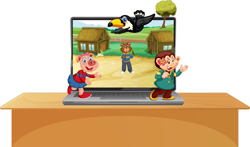 Personal computers evolution cartoon set Vector Image