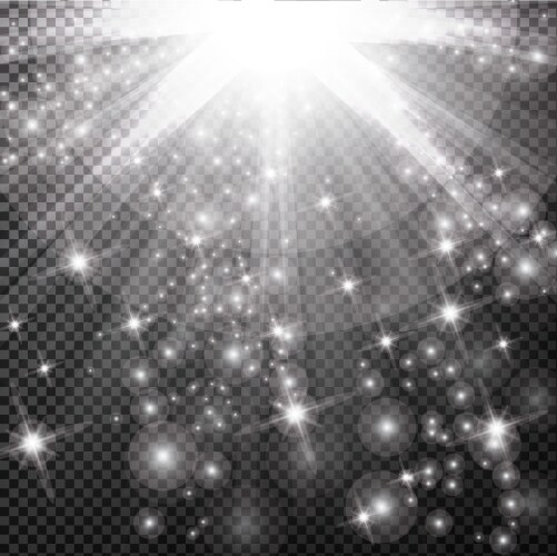 Lights shining on transparent background Vector Image