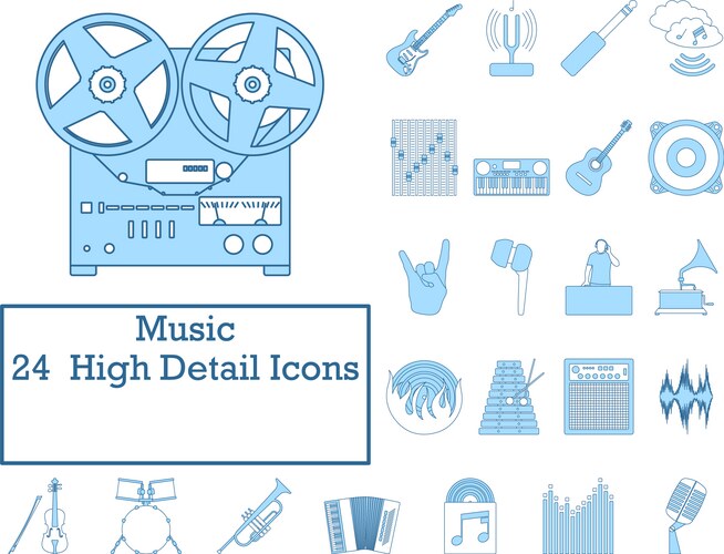 Music icon set Royalty Free Vector Image - VectorStock