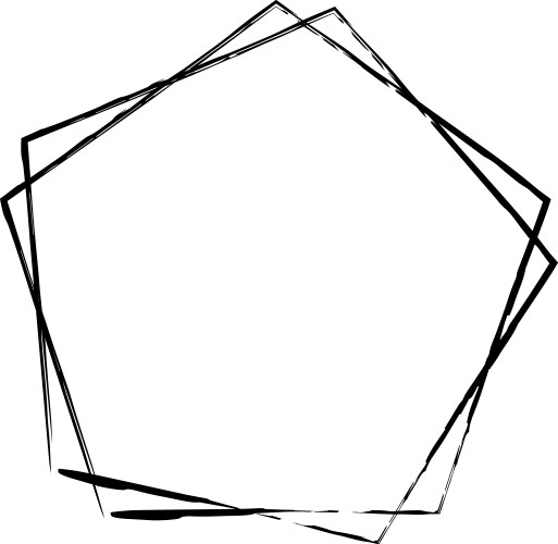 Pentagon grunge texture element frame border Vector Image