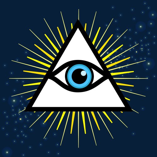 Third eye on space background Royalty Free Vector Image