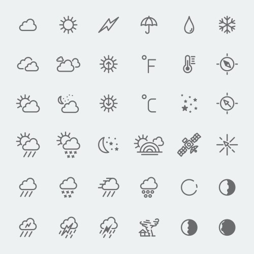 Random icons set Royalty Free Vector Image - VectorStock