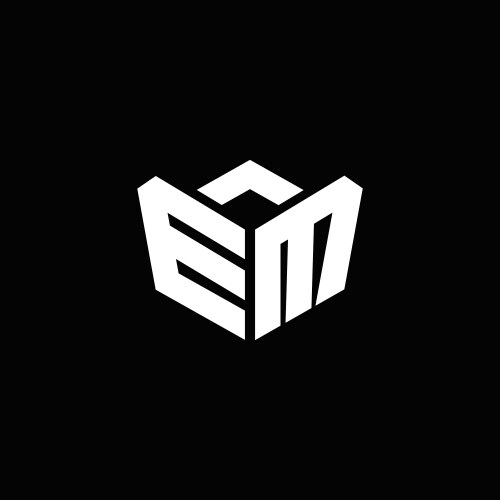 Em logo monogram isolated on circle element Vector Image