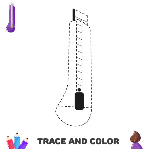 Handwriting practice for kids trace and color Vector Image