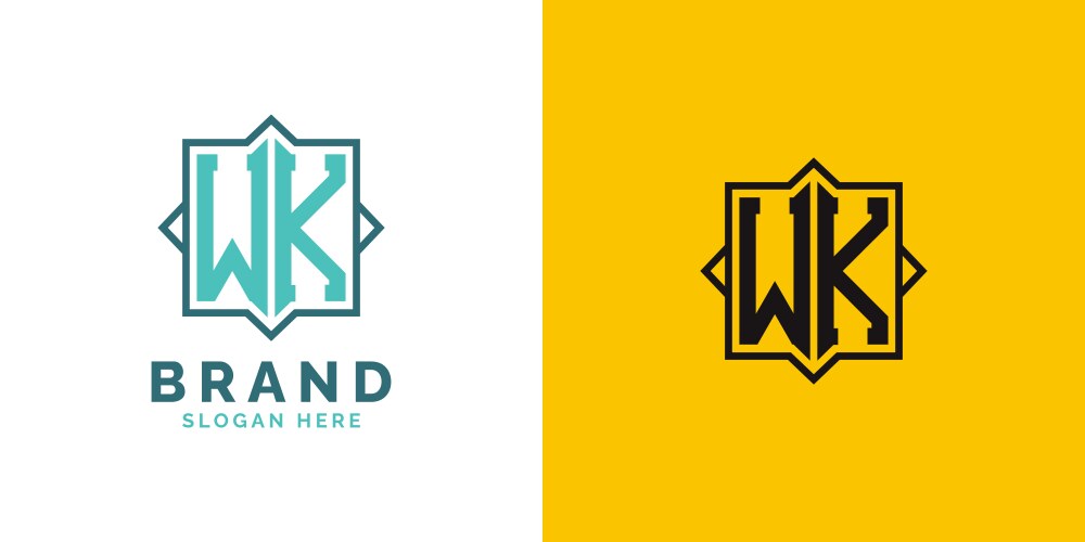 Letter wk logo design luxury wk furniture logo Vector Image