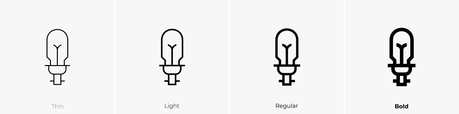 Energy saving light icon thin regular Royalty Free Vector