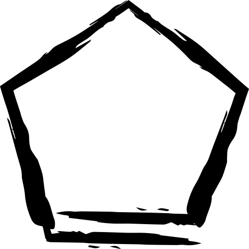 Pentagon grunge texture element frame border Vector Image