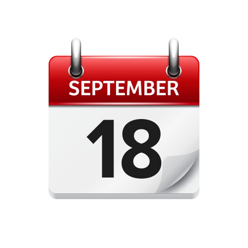 Calendar icon day 19 september template date days Vector Image