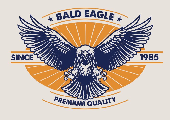 American eagle emblem on black Royalty Free Vector Image