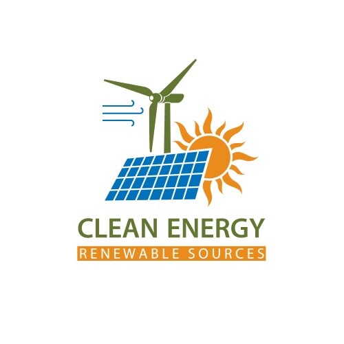 Renewable energy colorful signs poster Royalty Free Vector