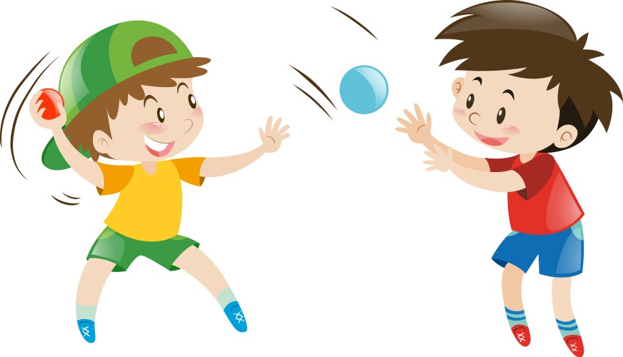 Two boys collecting rubbish Royalty Free Vector Image