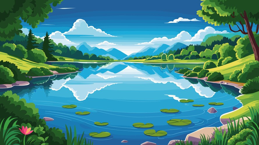 Cartoon Lake Background Vector Images (over 18,000)