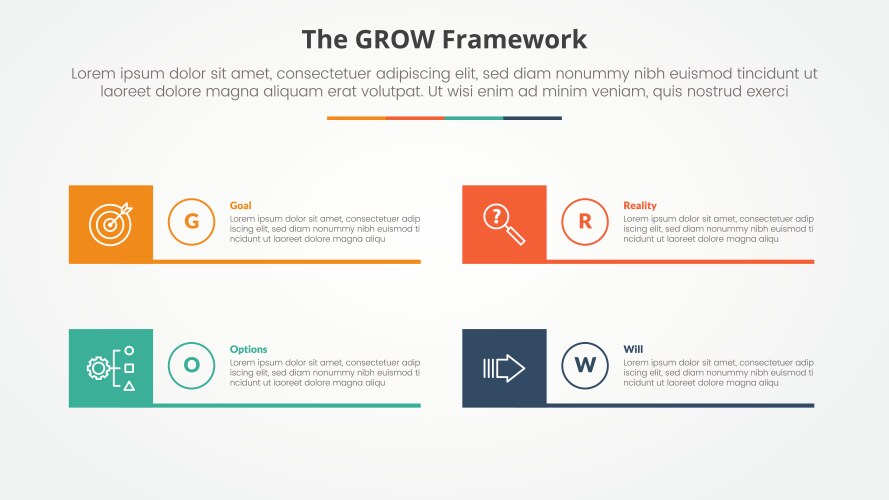 Grow model coaching infographic concept for slide Vector Image