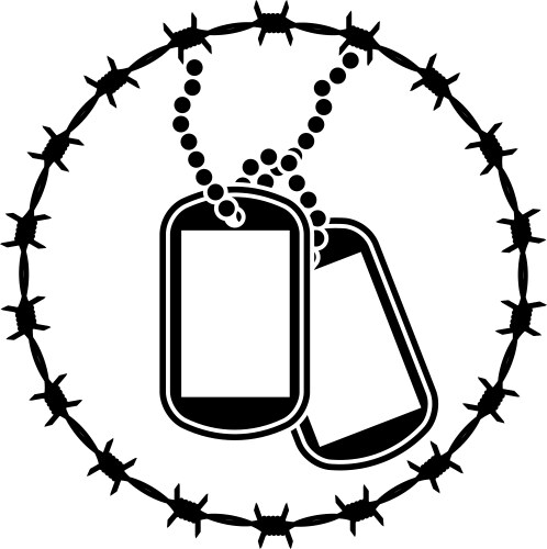 Military Dog Tags Drawing