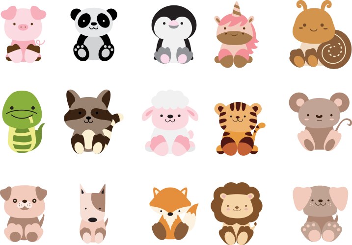 Cartoon animals collection Royalty Free Vector Image