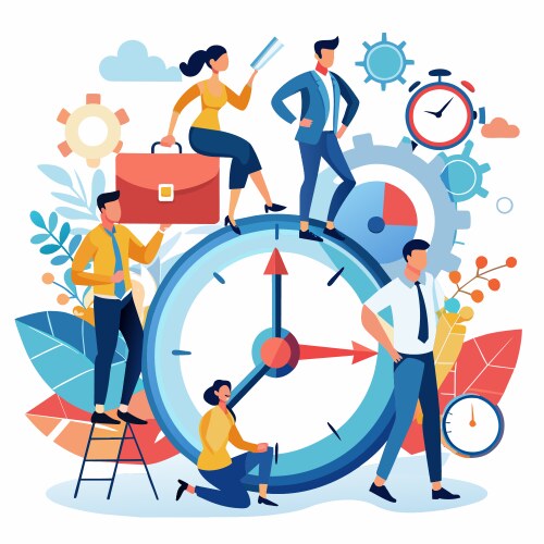 Time management project plan schedule deadline Vector Image