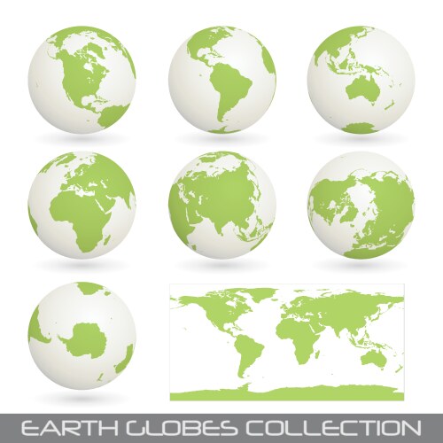 Retro paper earth world globe map icons Royalty Free Vector