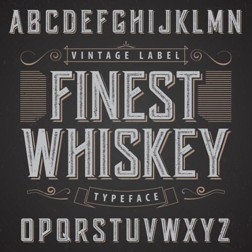 Finest whiskey label poster Royalty Free Vector Image