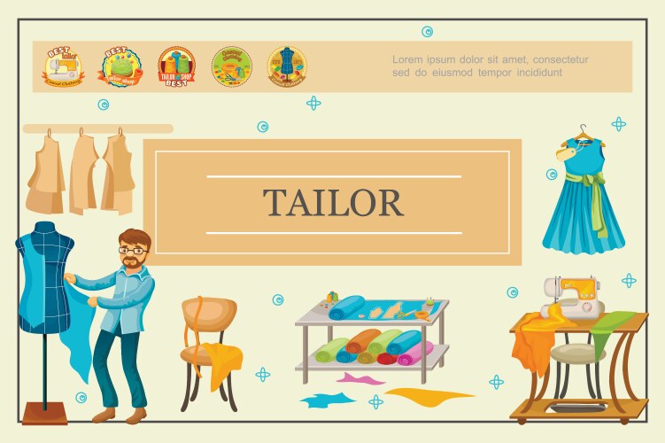 Atelier tailoring Royalty Free Vector Image - VectorStock
