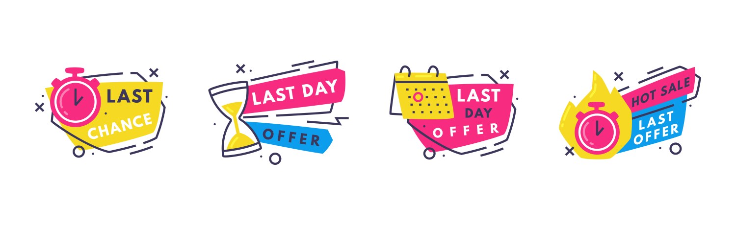 Hot sale countdown badges with last offer Vector Image