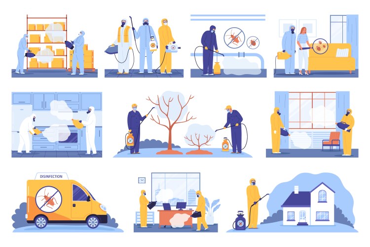 Domestic pest control background Royalty Free Vector Image