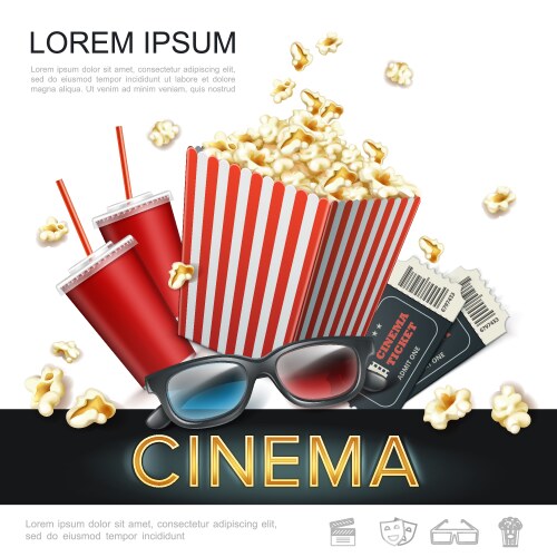 Realistic cinema movie poster template Royalty Free Vector