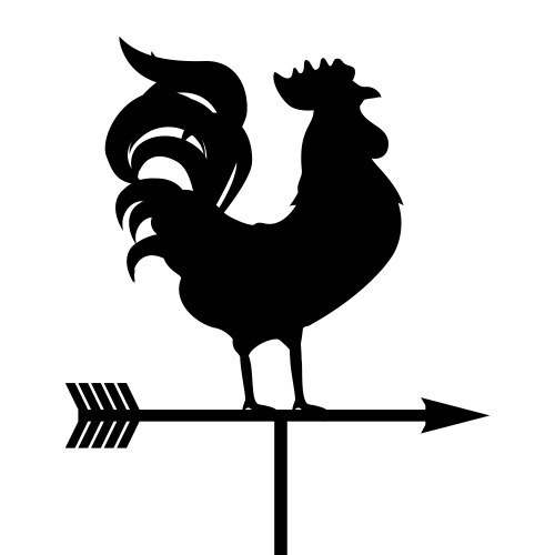 Wheatervane windvane rooster compass abstract Vector Image