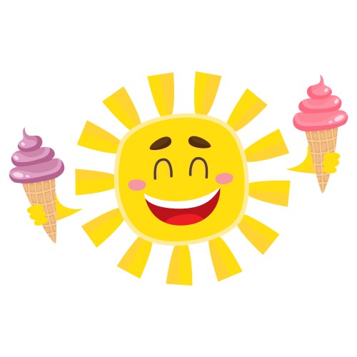Smiling sun Royalty Free Vector Image - VectorStock