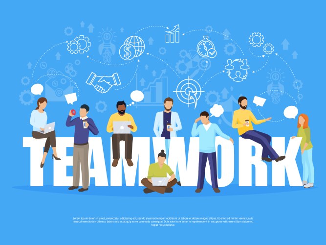Concept of teamwork Royalty Free Vector Image - VectorStock