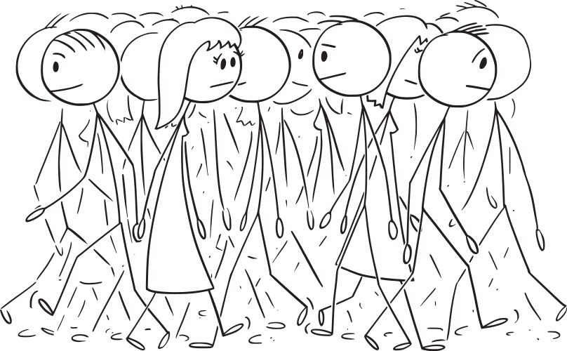 Cartoon People Walking Vector Images (over 45,000)