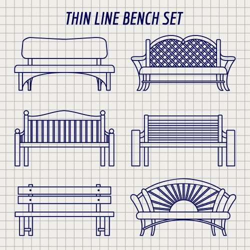 Park Bench Drawing Front View Stockvector Park Bench. Vector Drawing