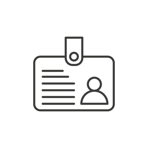 Id badge icon set event security pass symbol Vector Image