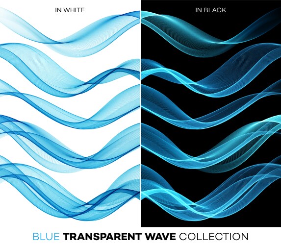 Set of color wave Royalty Free Vector Image - VectorStock