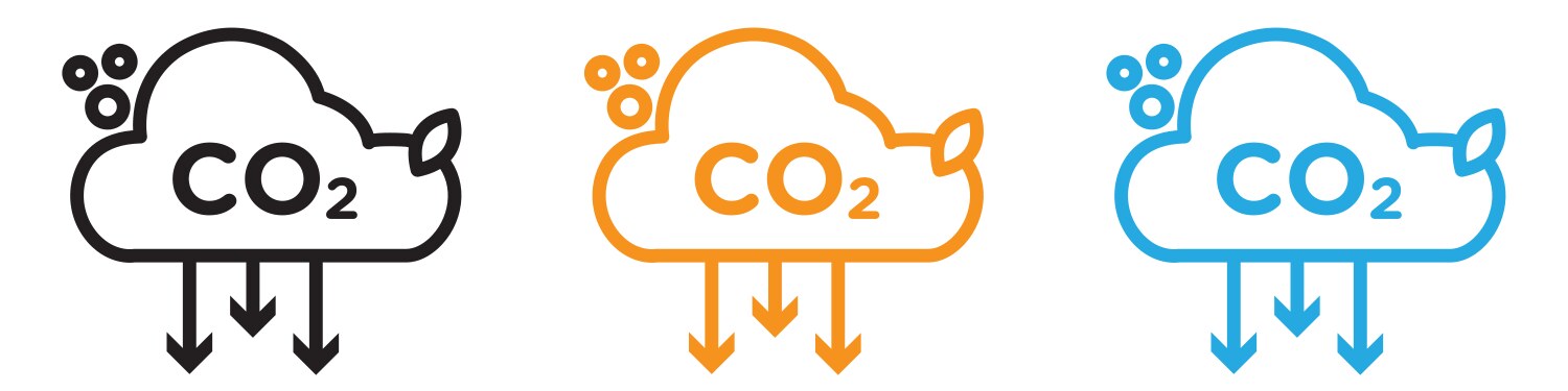Co2 gas carbon dioxide icon logo sign set outline Vector Image