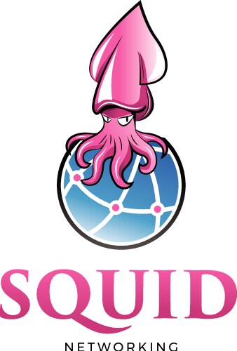 Logo squid mascot cartoon style Royalty Free Vector Image