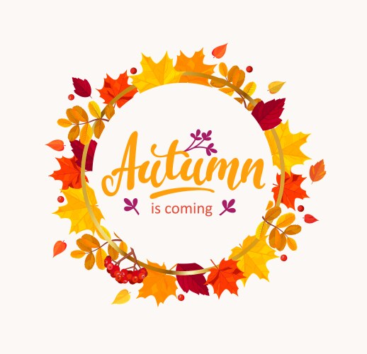 Fall leaves heart Royalty Free Vector Image - VectorStock