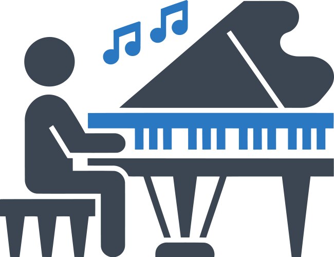 Playing piano figure icon Royalty Free Vector Image