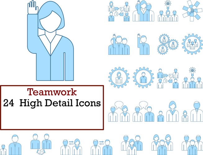 Teamwork icon set Royalty Free Vector Image - VectorStock
