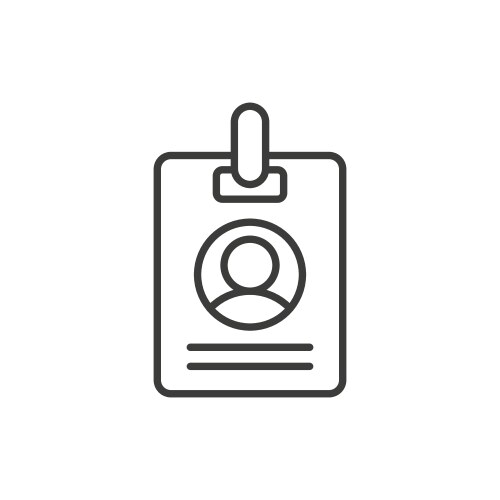 Id badge icon set event security pass symbol Vector Image