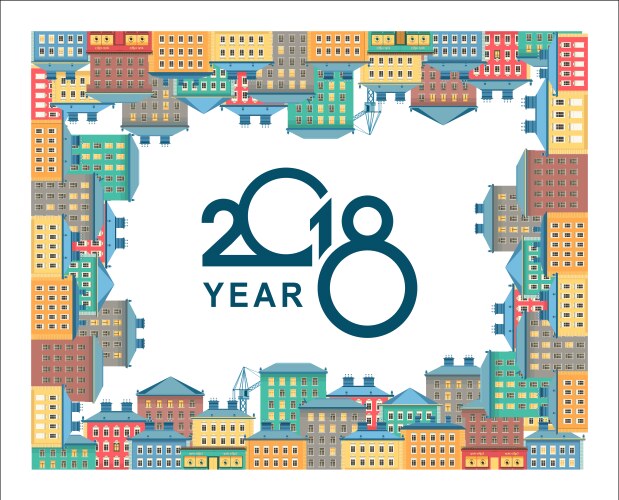 2018 winter city calendar Royalty Free Vector Image