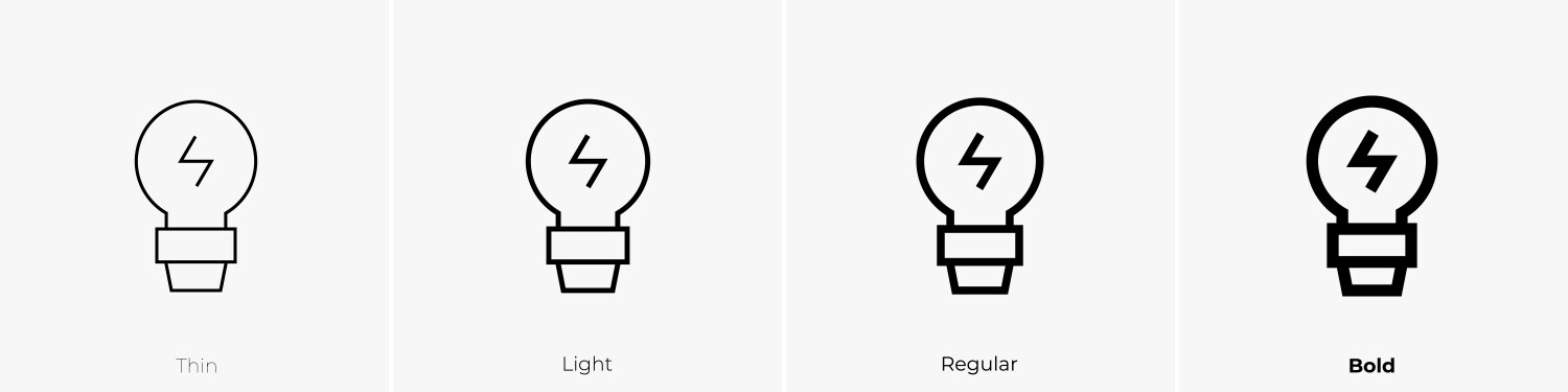 Energy saving icon thin light regular and bold Vector Image