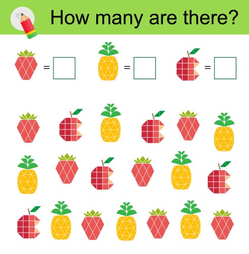Math activity for kids developing numeracy Vector Image