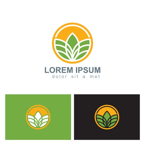 Plant bio organic farm logo Royalty Free Vector Image