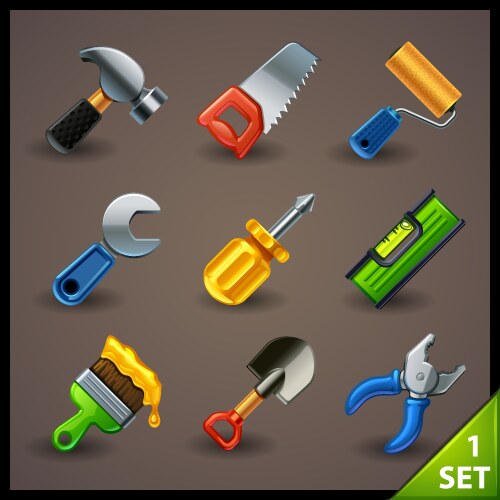 Tools icon set-5 Royalty Free Vector Image - VectorStock