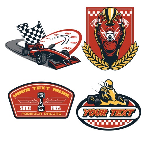 Car racing badges and motorcycle service Vector Image