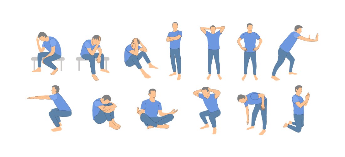 Man thinks brooding Royalty Free Vector Image - VectorStock