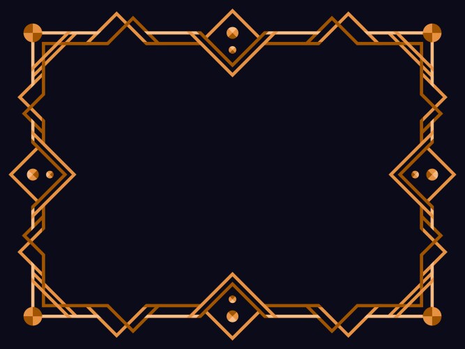 Art deco frame vintage linear border design Vector Image
