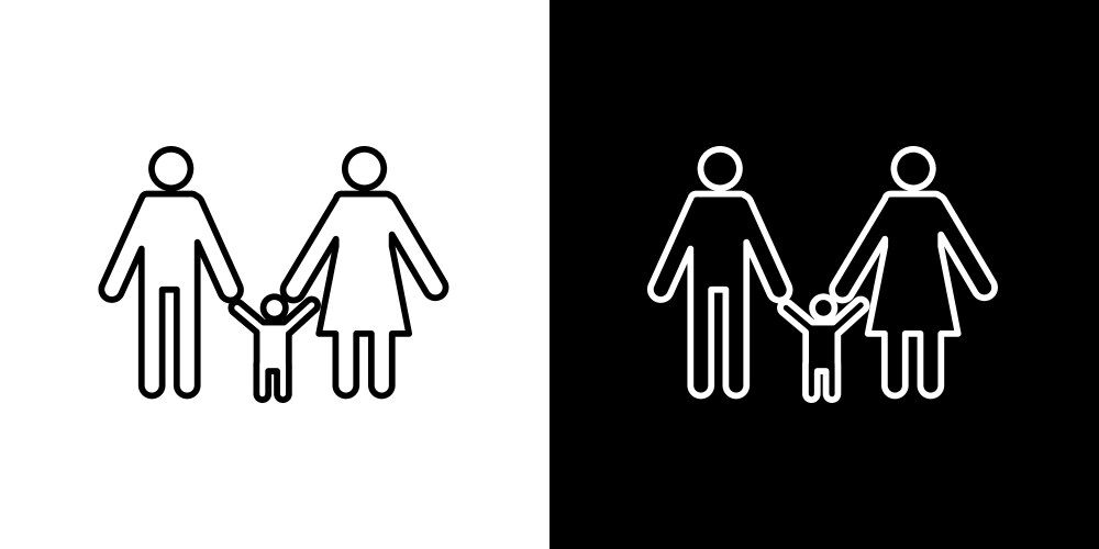 Child custody icon set on white background Vector Image