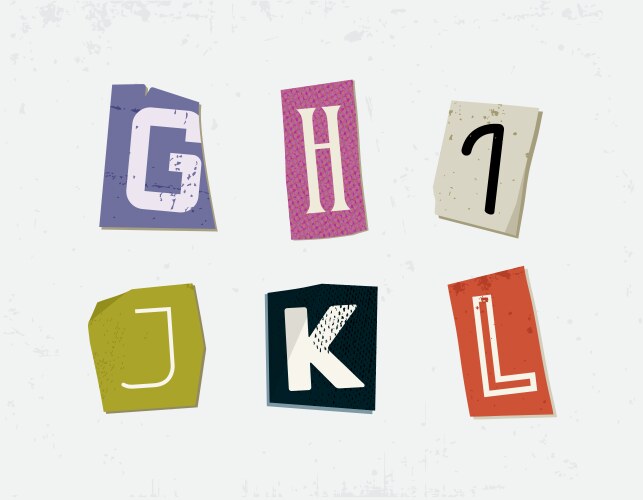 Paper style ransom note letter cut letters Vector Image