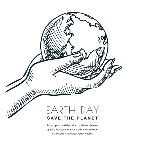 Hand holding earth drawing Vector Images & Graphics for Commercial Use ...